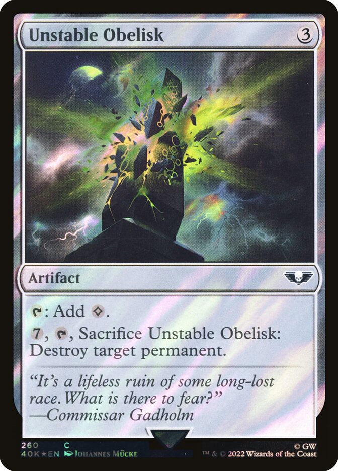 Unstable Obelisk - mtg.wtf